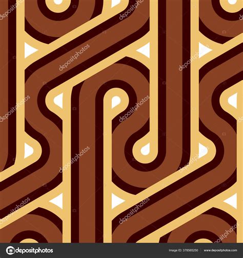 Colorful Tile Seamless Random Interweaving Wavy Lines Pattern Connection Art Stock Vector By