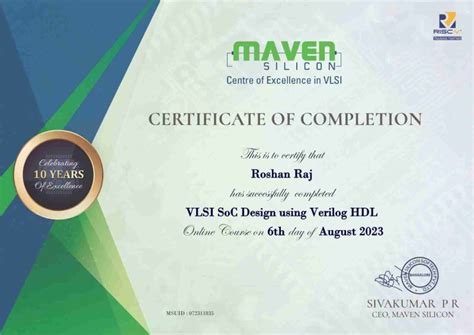 roshan raj on linkedin mavensilicon vlsi verilog soc