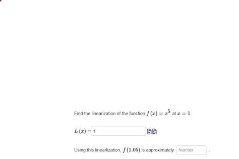 Solved Find the linearization of the function f(x)=x5 at | Chegg.com