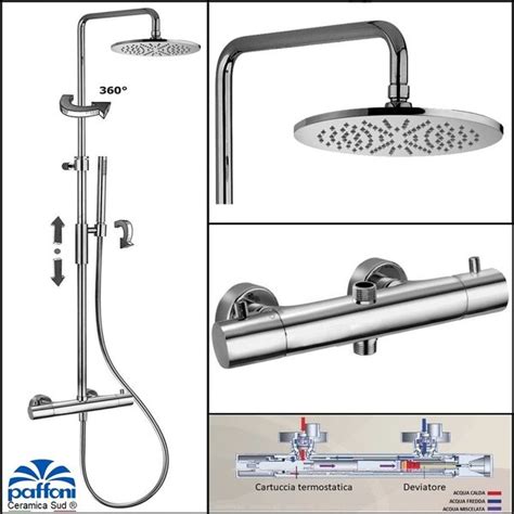 Colonna Doccia Termostatica Completa Di Accessori Paffoni Birillo New