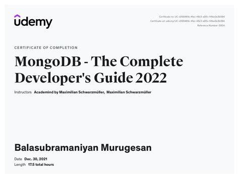 Balasubramaniyan Murugesan On Linkedin Udemycourses Mongodb