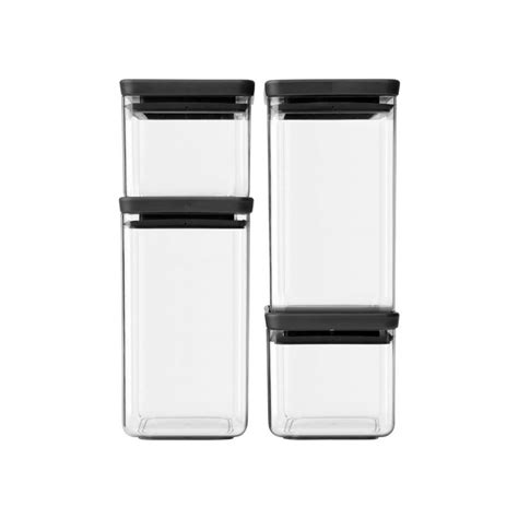 Brabantia Bpa Free Stackable Storage Containers Set Of 4 Grey Big W