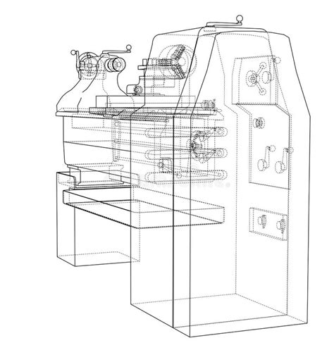 Lathe Concept Vector Rendering Of 3d Stock Vector Illustration Of