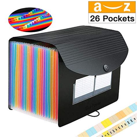 26 Pockets Accordian File Folder Organizer Expanding Filing Box A4 Letter Size Expandable File