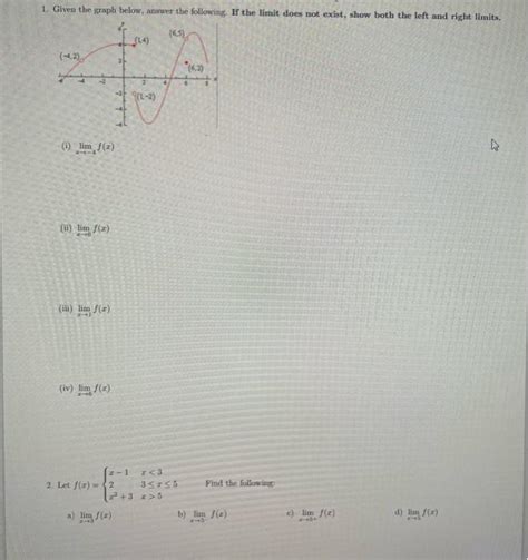 Solved 1 Given The Graph Below Answer The Foll Solutioninn