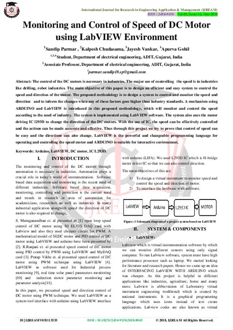 Pdf Monitoring And Control Of Speed Of Dc Motor Using Labview Environment