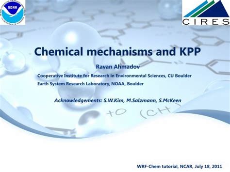 WRF Chem Chemical Mechanisms And KPP RUC NOAA
