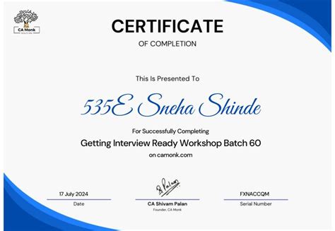 ca sneha shinde on linkedin thrilled to share that i ve completed an