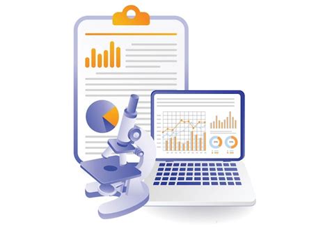 Premium Vector Microscope Analysis Experiment Concept Illustration