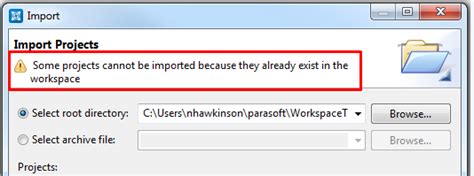 project folder not showing up in workspace — parasoft forums