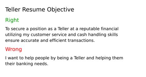 Top 17 Teller Resume Objective Examples Resumecat