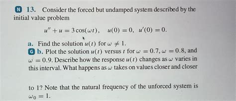 N 13 ﻿consider The Forced But Undamped System
