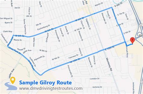 Dmv Driving Test Routes Gilroy Real Road Test Routes