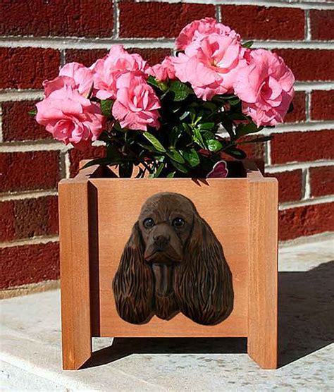 Cocker Spaniel Planter Flower Pot Brown