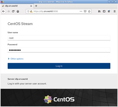CentOS Stream 8 Initial Settings Use Web Admin Console Server World