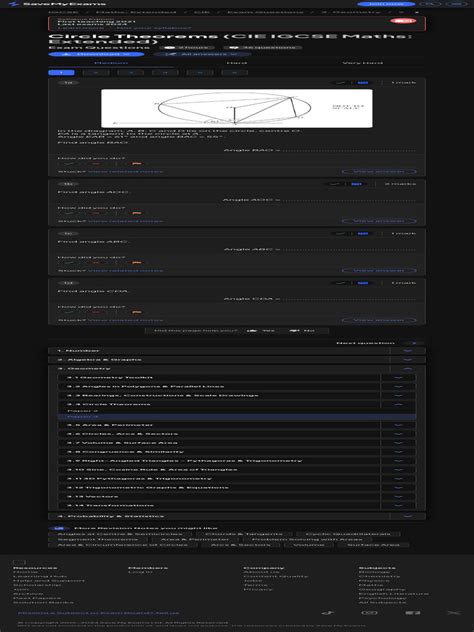 Circle Theorems Cie Igcse Maths Extended Exam Questions 2023 Pdf Circle Trigonometry