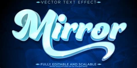 premium vector mirror text effect editable glass and shiny text style