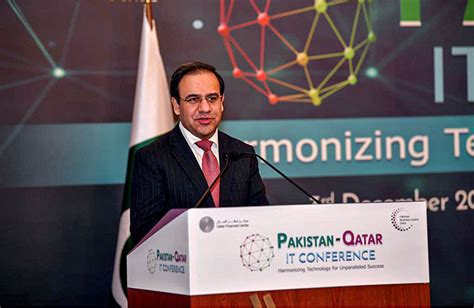Caretaker Federal Minister For It And Telecommunication Dr Umar Saif Addressing Pakistan Qatar