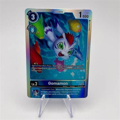Digimon Card Game Gomamon Foil Bt14 020 Super Rare Bt14 020 Ebay