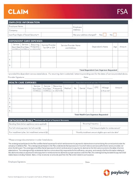 Fillable Online Flexible Spending Account Claim Submission Fax Email Print Pdffiller