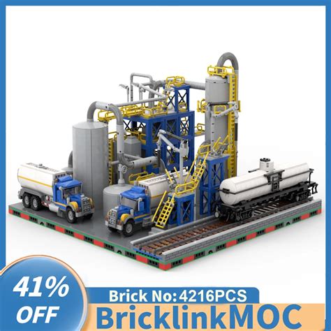 스트리트 뷰 Moc 모듈러 화학 공장 Gatc 탱커 자동차 화학 트럭 Diy 크리에이티브 아이디어 어린이 장난감 생일 선물 블록 인기 판매 Aliexpress