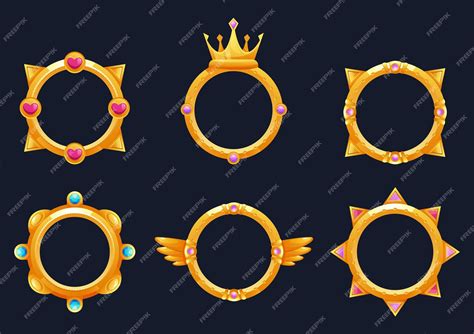 Premium Vector Game Frame Ui Border Gold Interface Menu Isolated