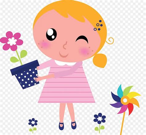 卡通女孩花朵png图片素材下载图片编号9779917 Png素材网