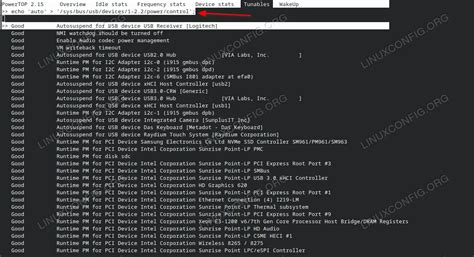 install powertop to optimize linux power consumption