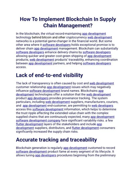 ppt how to implement blockchain in supply chain management 1