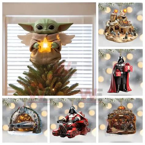 Star Wars Yoda Christmas Tree Topper With Ornament Welocalbrandhoodie