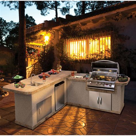 Cal Flame L Shaped Outdoor Bbq Island Premium Outdoor Kitchen