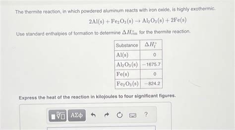 The Thermite Reaction In Which Powdered Aluminum