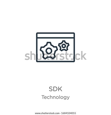 Sdk Icon Thin Linear Sdk Outline Stock Vector Royalty Free Shutterstock