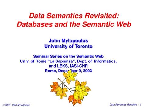 Ppt Data Semantics Revisited Databases And The Semantic Web