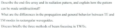 Solved Describe The End Fire Array And Its Radiation