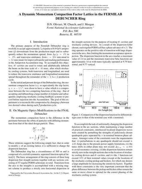 Pdf A Dynamic Momentum Compaction Factor Lattice In The Fermilab