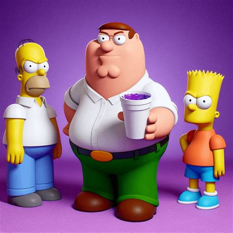 Peter Griffin Homer Simpson And Bart Simpson With Lean Rhardaiimages