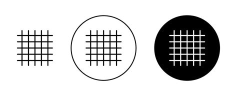 Grid Icon Set Coordinate Symbol In Black Filled Vector Image