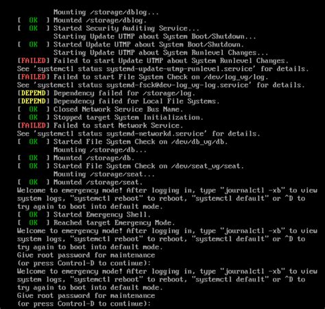 vcenter doesn t start up failed to start file system check on dev
