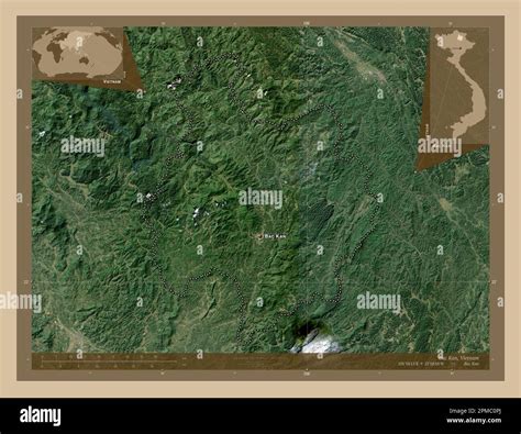 Bac Kan Province Of Vietnam Low Resolution Satellite Map Locations And Names Of Major Cities