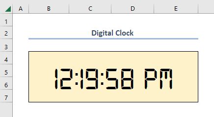 Digital Clock In Excel Excel Shortcut Tools