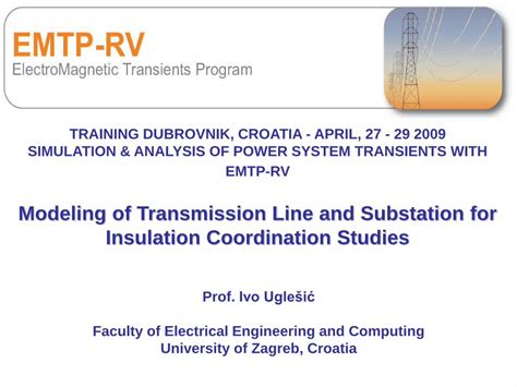 Pdf Modeling Of Transmission Line And Substation For …1 Training
