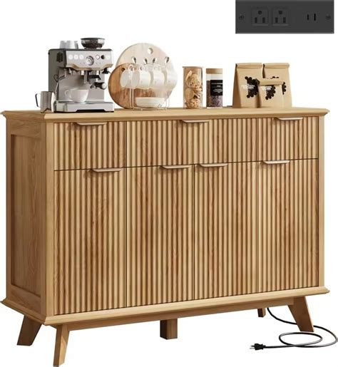 New Fluted Sideboardbuffet Cabinet With Chargingstation 47 2