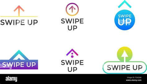 Swipe Up Button Icon Set Application And Social Network Scroll Arrow