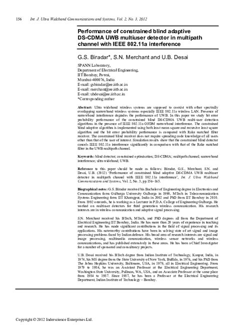 Pdf Performance Of Constrained Blind Adaptive Ds Cdma Uwb Multiuser