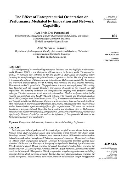 Pdf The Effect Of Entrepreneurial Orientation On Performance Mediated