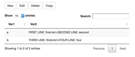 Html How Can I Introduce A New Line Within A Column Using Dtedit And