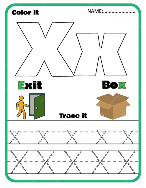 알파벳 문자 추적 Abc 영어 어휘 쓰기 및 추적을 위한 어린이 기술 개발 프리미엄 벡터