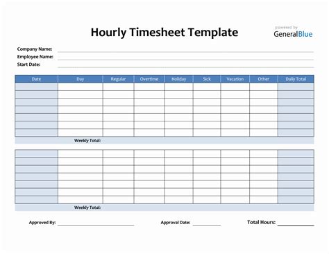 Free Word Timesheet Templates