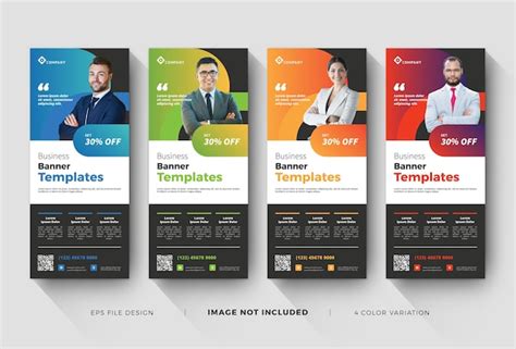 크리 에이 티브 기업 롤업 배너 템플릿 프리미엄 벡터